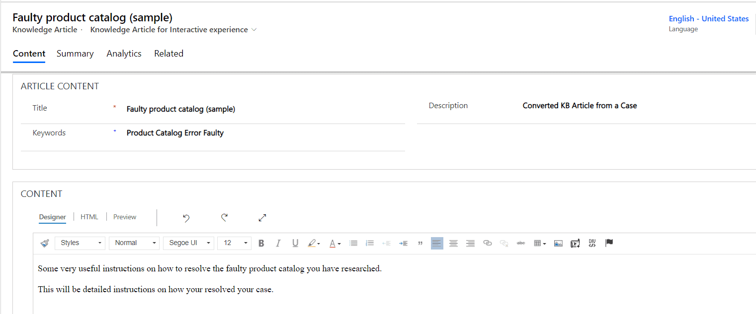 2 Publish Knowledge Base Article Dynamics 365 Ellipse Solutions